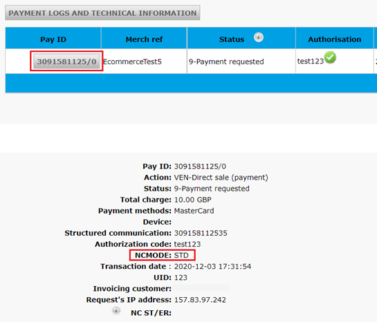 Check transaction submission mode